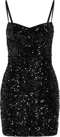 Only Damen Onlconfidence S/L Sequins Tube Dress JRS, Black, Medium