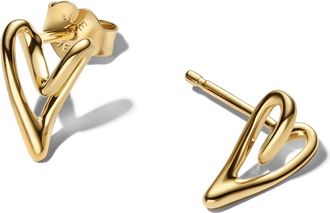 Pandora Pandora Essence Organisch Geformtes Herz Ohrstecker aus 14 Karat vergoldeter Metalllegierung, 264393C00