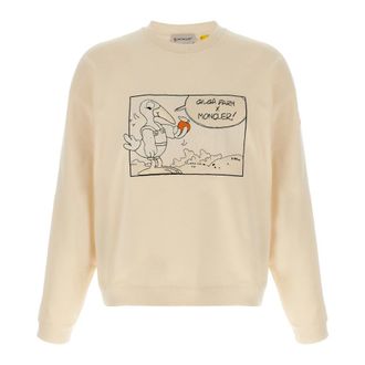 Moncler Homme, Sweatshirts et sweats à capuche, Blanc, Taille: M Gilga Farm Cotton SweaT-shirt