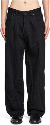 STUDIO NICHOLSON Homme, Jeans, Noir, Taille: L Seb Crinkle Denim Pant