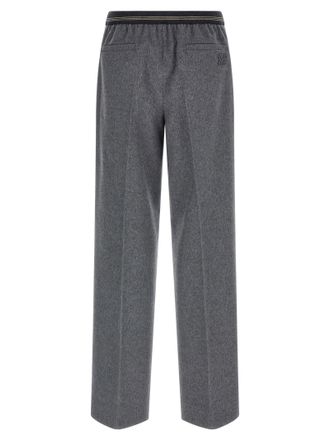 Miu Miu Velour Wool Trousers - Gray