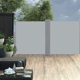 tidyard Ausziehbare Seitenmarkise 100 x 600 cm Anthrazit Sichtschutz Sonnenschutz Windschutz Seitenrollo Markise Seitenwandmarkise Balkon Garten Terrasse Seit