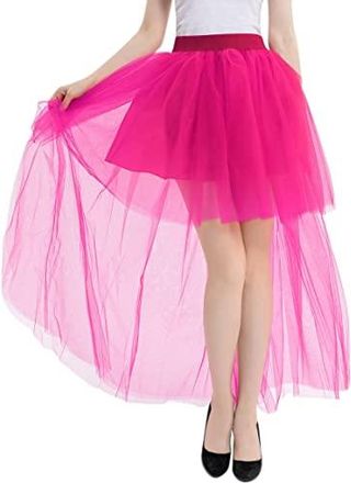 Generic Jupe tutu pour femme, style rockabilly, en maille, multi-couches, jupe courte fantaisie, jupe de danse duveteuse r&eacute;tro &eacute;lastique pour femme, costume d