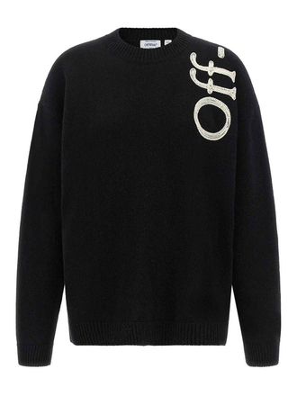 Off-white Rundhalspullover - Wei&szlig;