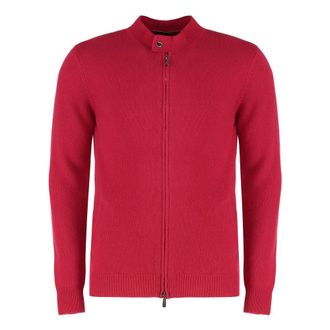 Moorer Jumper mit Rei&szlig;verschluss aus Baumwolle - - Knitwear - Herren - Rot - M