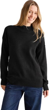 Cecil Damen B303094 Strukturmix Pullover, Schwarz, L EU