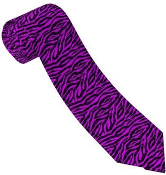 Generic Cravate Imprim&eacute; Z&egrave;bre Noir Et Violet Tendance Necktie Confortable Cravates Homme Pour Remise De Dipl&ocirc;me C&eacute;l&eacute;brations Travail