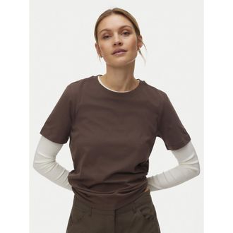 Vero Moda T-Shirt Paulina 10316991 Braun Regular Fit