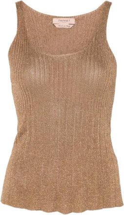 Twinset Femme, Tops, Brun, Taille: 42 FR Twin-set Top