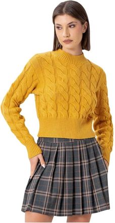 Kocca Femme, Pulls, Jaune, Taille: 44 FR Pull avec effet de c&ocirc;tes torsad&eacute;es