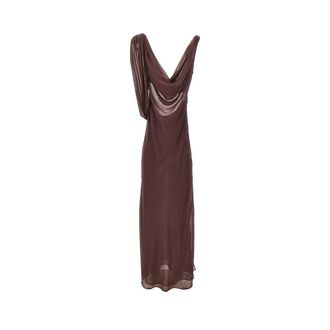 Andamane Minerva stretch georgette long dress Woman 42