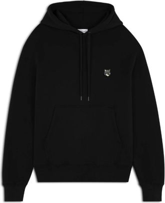 Maison Kitsun&eacute; Homme, Sweatshirts et sweats &agrave; capuche, Noir, Taille: XL Sweat &agrave; Capuche Noir Oversize avec Renard Audacieux