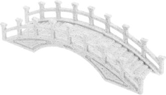 Angoily Miniatur Gartenbrücke aus Kunststoff mit Detailreicher Chinesischer Architektur Vintage Stil Dekorative Bogenbrücke für Puppenhaus Outdoor Gartendekor