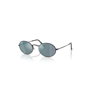 Ray-Ban Oval Flat Lenses Sonnenbrillen Schwarz Fassung Blau Glas 51-21