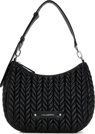 Karl Lagerfeld Femme, Sacs, Noir, Taille: ONE Size Quilted Shoulder Bag
