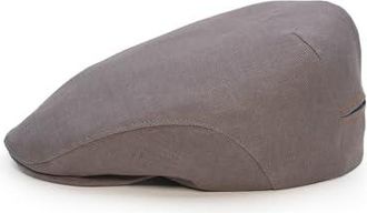 Sterkowski Derby Flatcap | 100 % lin super léger pour homme | Casquette plate dété | Casquette avec maille respirante, gris moyen, 58