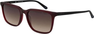 GANT Homme, Accessoires, Rouge, Taille: ONE Size Lunettes de Soleil Rectangle Rouge Homme