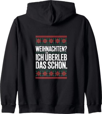 Mapanoli Design Weihnachten Ich &Uuml;berleb Das Schon - Familie Spruch Kapuzenjacke