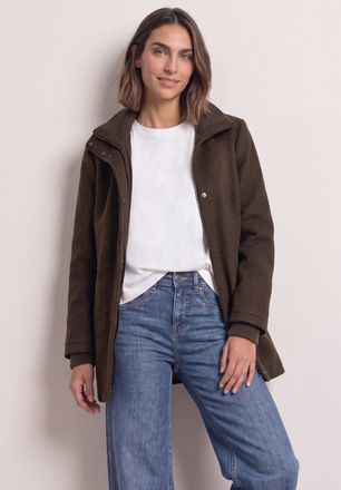 Street One Kurzmantel STREET ONE, Damen, Gr. 34, braun (auburn braun), Stoff, Oberstoff: 69% Polyester, 31% Wolle. Futter: 100% Polyester, unifarben, regular fit