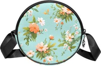 Generic Sac &agrave; bandouli&egrave;re rond pour femme, sac &agrave; bandouli&egrave;re avec fermeture &eacute;clair, bretelles r&eacute;glables, sac &agrave; main rond d&eacute;contract&eacute; pour femmes et filles