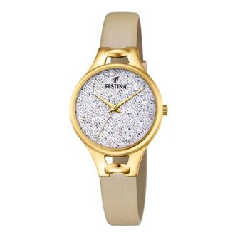 Festina Femme, Accessoires, Jaune, Taille: ONE Size Mademoiselle Crystal Set Watch