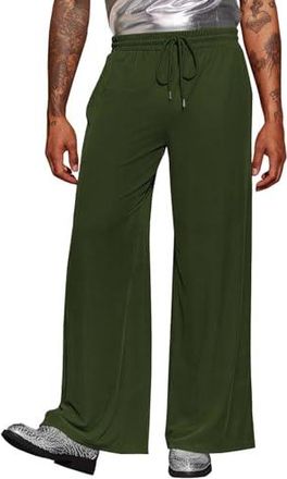 Generic Pantalon ample en velours c&ocirc;tel&eacute; pour homme - Coupe ample - Jambe large - Pantalon d&eacute;contract&eacute; - Pantalon de jogging &agrave; jambe droite - Pantalon r&eacute;tro a