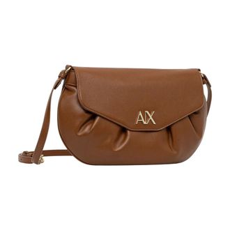A|X Armani Exchange Femme, Sacs, Brun, Taille: ONE Size Sac bandouli&egrave;re effet pliss&eacute;