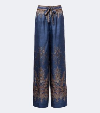 Zimmermann Pantalon ample Valiant en soie &agrave; motif cachemire
