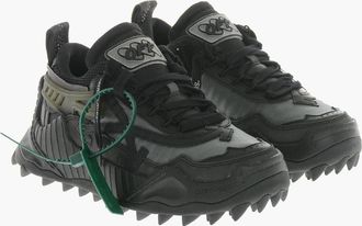 Off-white Leather And Fabric Chunky Sneakers ODSY 1000 With Trail-Style Sole Off-White