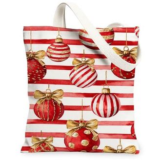 Generic Sacs fourre-tout festifs en toile, motif ornement vintage, sacs d&eacute;picerie r&eacute;utilisables, l&eacute;gers et lavables en toile pour le shopping, les voyages, 33