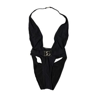 Dolce & Gabbana Femme, Maillots de bain, Noir, Taille: 38 FR Maillot de bain une pi&egrave;ce en nylon