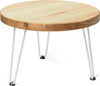 Lamofootwear Manufaktur Couchtisch rund aus Holz 50 cm | Beistelltisch Couch | Nachttisch Holz, Wohnzimmertisch klein, Kaffeetisch | Stärke: 40 mm, Farbe: Natur, B