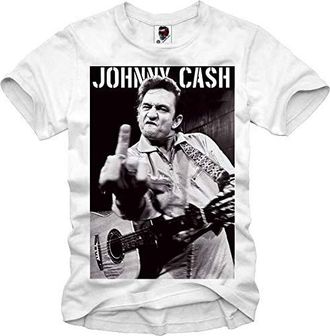 E1SYNDICATE T-SHIRT JOHNNY CASH LP MIDDLE FINGER FLIP NEW S-XL