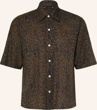 AllSaints Allsaints Kurzarm-Hemd Leopardo Oversized Fit braun