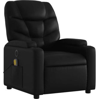 vidaXL Vidaxl - Fauteuil de massage inclinable &eacute;lectrique noir similicuir