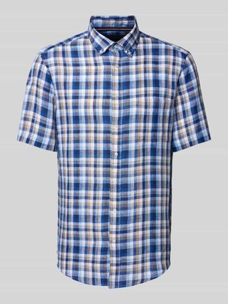 Christian Berg Regular Fit Freizeithemd aus Leinen mit Button-Down-Kragen