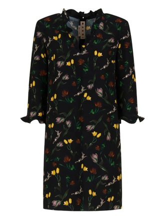 Marni robe courte volantée à fleurs - Noir