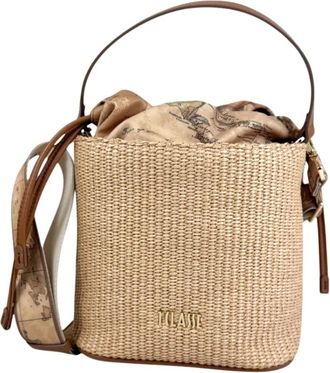 Alviero Martini 1A Classe Femme, Sacs, Beige, Taille: ONE Size Sunny Rafia Bucket Bag