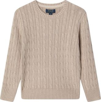 Polo Ralph Lauren Pull col rond en coton logo - Homme - Pulls - Beige - Taille: XL