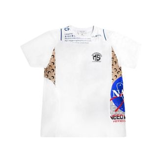 Marine Serre Homme, Tops, Blanc, Taille: L T-shirt graphique r&eacute;g&eacute;n&eacute;r&eacute;