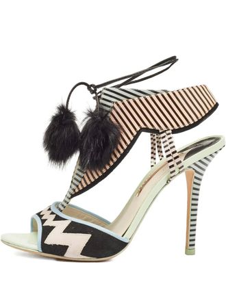 Sophia Webster Sandalen mit Pompons 115mm - Gr&uuml;n