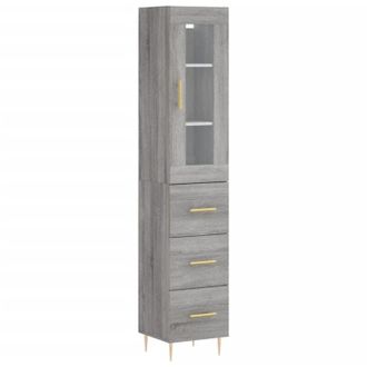vidaXL Buffet haut Sonoma gris 34,5x34x180 cm Bois dingénierie Vidaxl