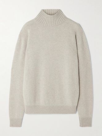The Elder Statesman Stehkragenpullover Aus Kaschmir - Ecru