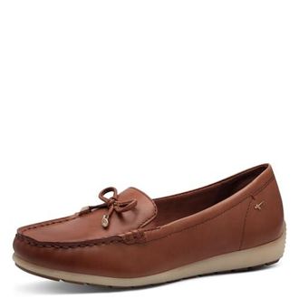 Tamaris Comfort mocassins femme cuir avec noeud, Cognac Nappa, 38 EU