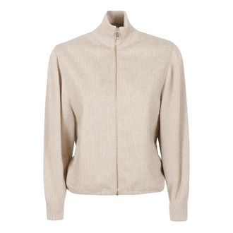Fabiana Filippi Zip-Through Sweatshirt - - Sweatshirts & Hoodies - Damen - Beige - 2XS