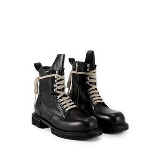 Rick Owens Boots crant&eacute;es en cuir