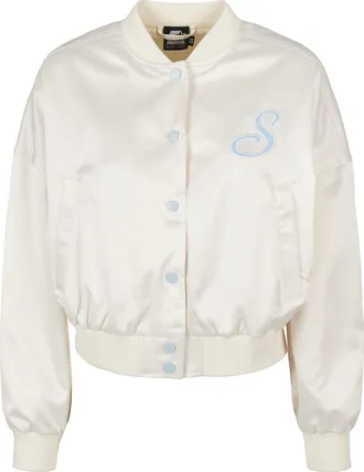 Starter Black Label Damen Ladies Starter Satin College Jacket palewhite, XL