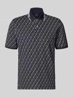 Bugatti Slim Fit Poloshirt im Allover-Look