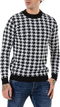 Red Bridge Pull en Maille Homme Sweater col Rond Noir M