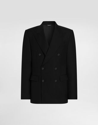 Dolce & Gabbana Jacke Sicilia Light Aus Schurwolle Mit Doppelreihiger Knopfleiste - Mann Anz&uuml;ge Und Blazer Schwarz 58